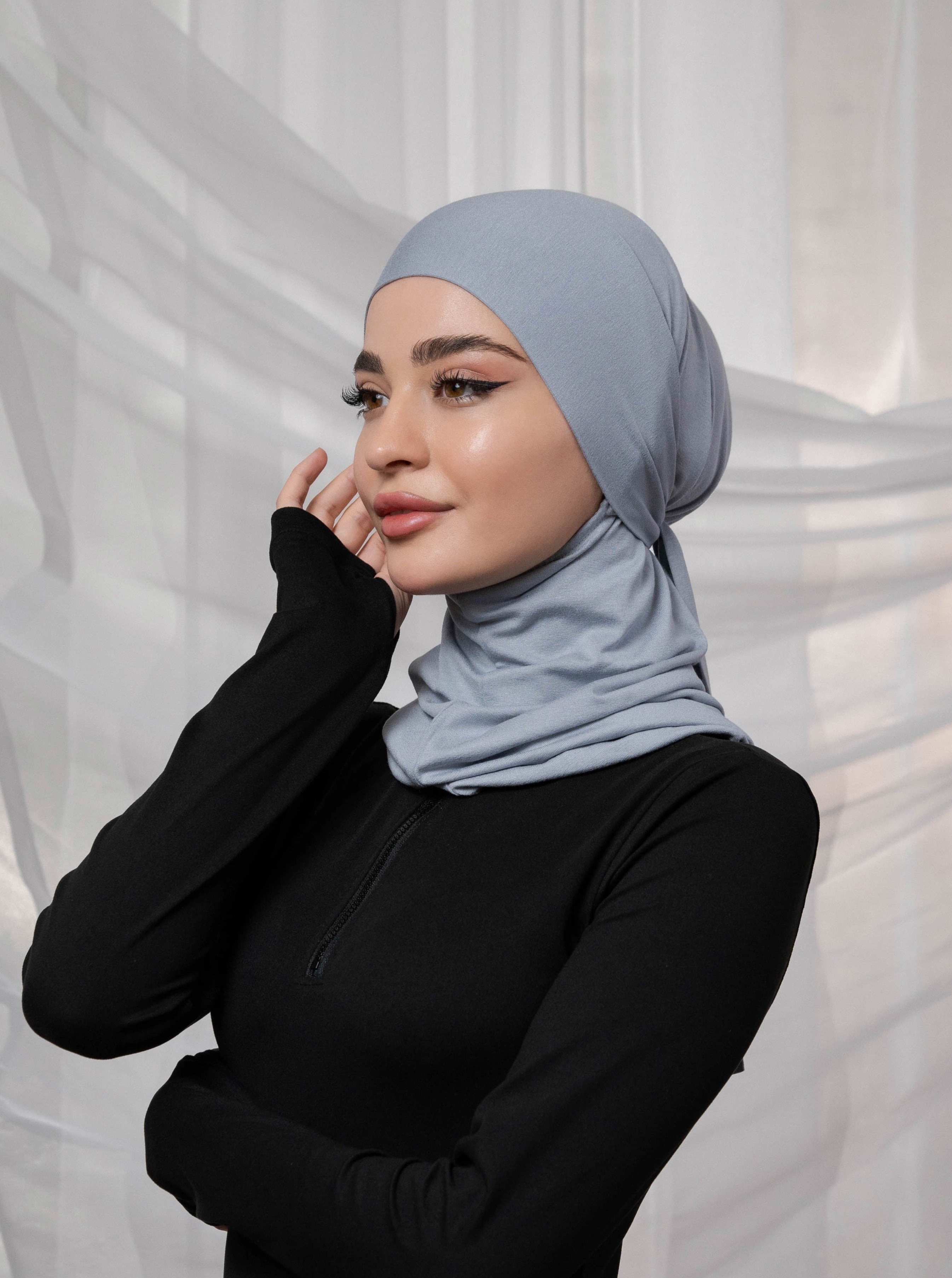 3in1 practical hijab - lightgrey – CHEVMON
